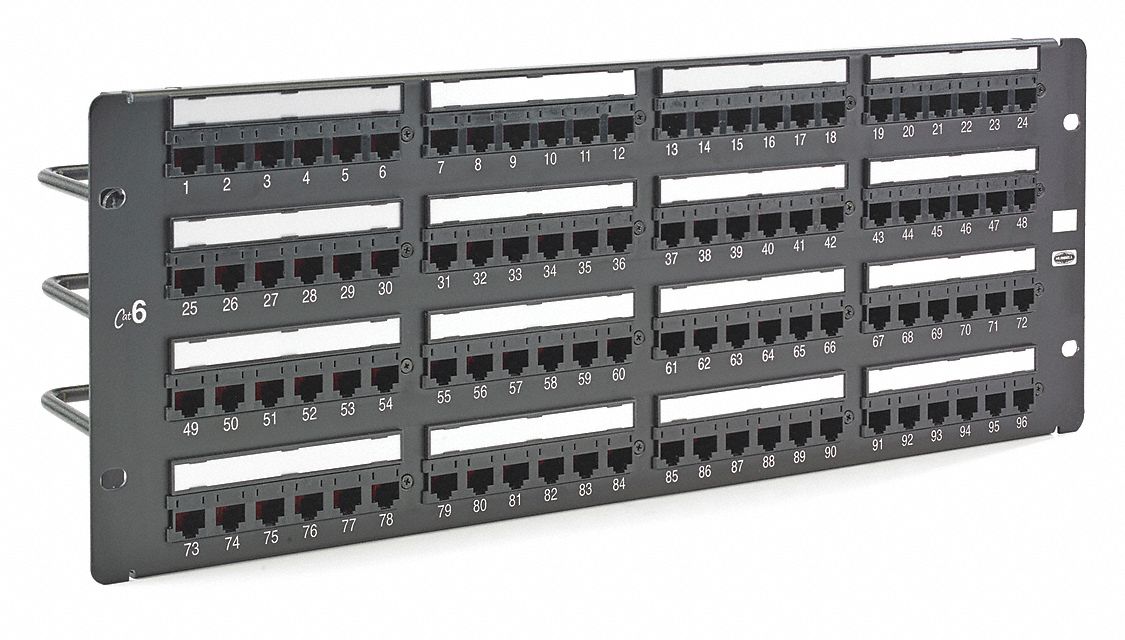 HUBBELL PREMISE WIRING, 4 Rack Units, 96 Ports, Patch Panel - 46AY33 ...