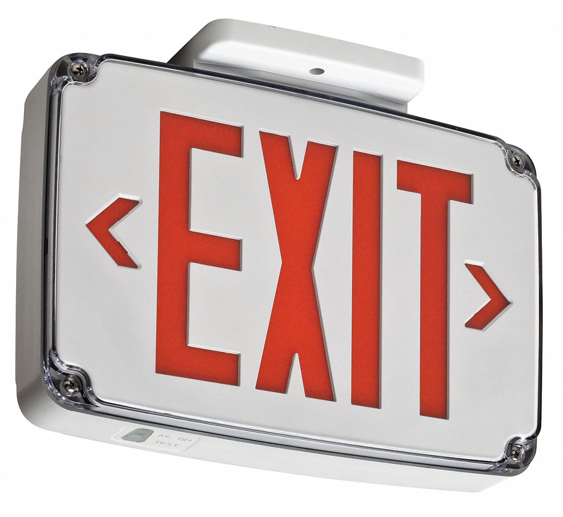 With Battery Backup Red Exit Sign 46c212 Wlte W 1 R El Grainger
