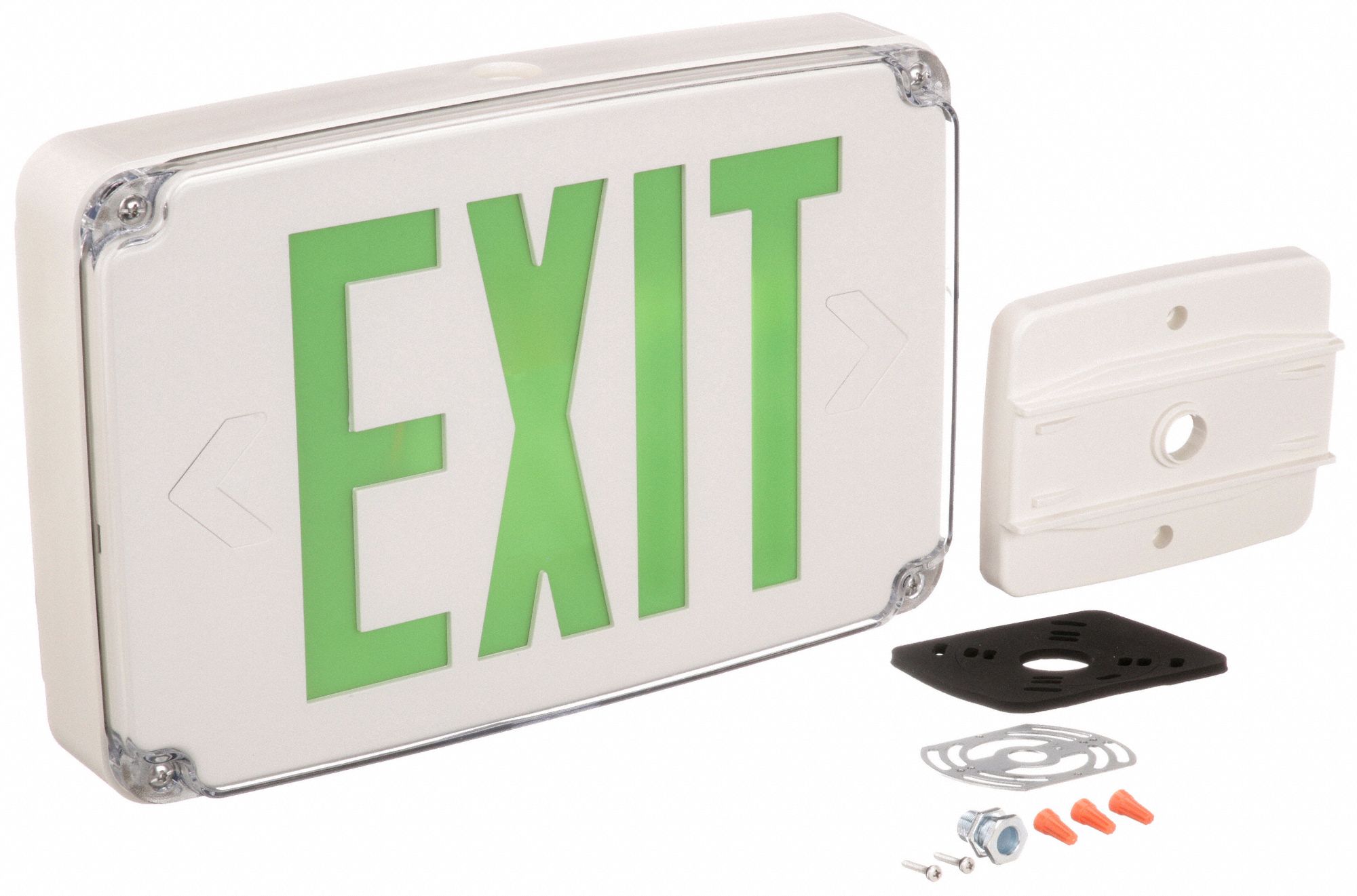 LITHONIA LIGHTING Exit Sign: Without Battery Backup, Green, 1 Faces ...