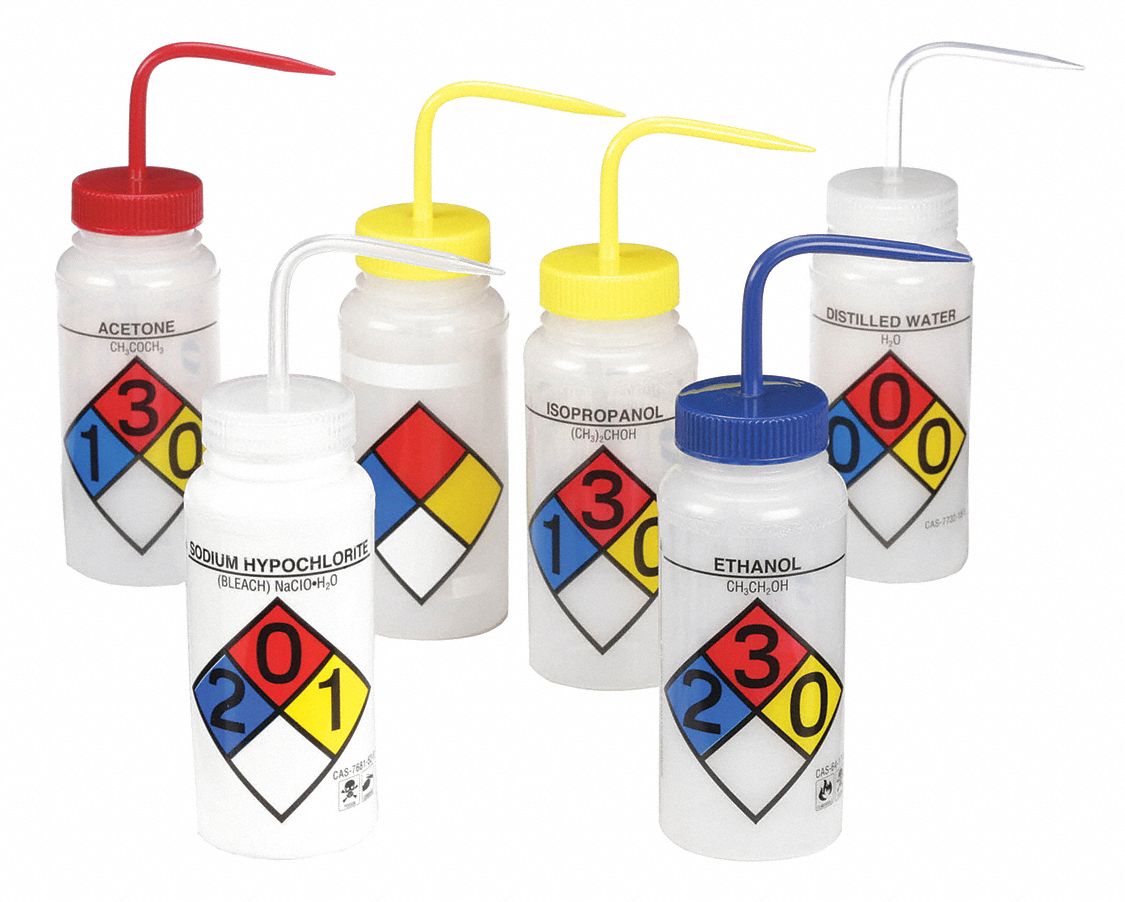 16 fl oz Capacity - oz, 500 mL Capacity - mL, Wash Bottle - 46C798 ...