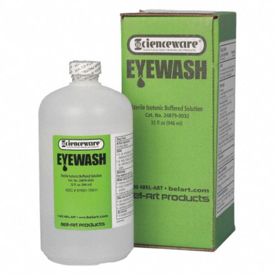SP SCIENCEWARE Eye Wash Solution, Low Density Polyethylene, 3 9/16 in ...