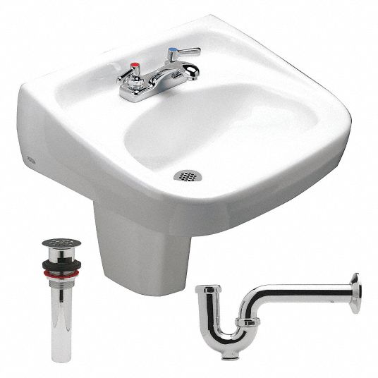 ZURN, Pedastal Sinks, White, Bathroom Sink - 46CD66|Z5344.464.1.07.00.D ...