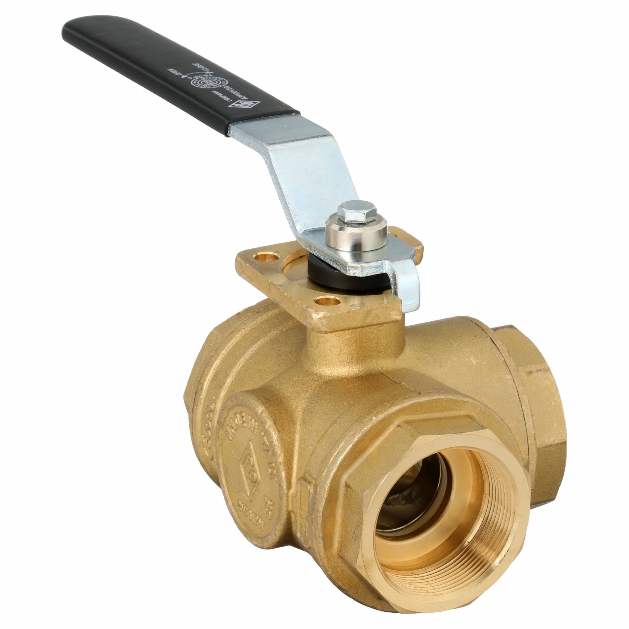 BONOMI, 2 in, Brass, Manual Three-Way Ball Valve - 46CE45|355N-2 ...