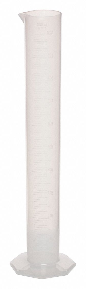 Plastic Graduated Cylinder, 1 EA - Grainger