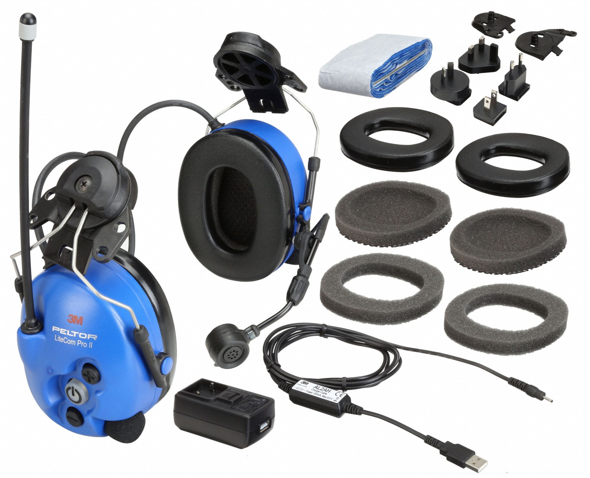 3M Two Ear Helmet Attached Headset, 24dB Noise Reduction Rating NRR ...