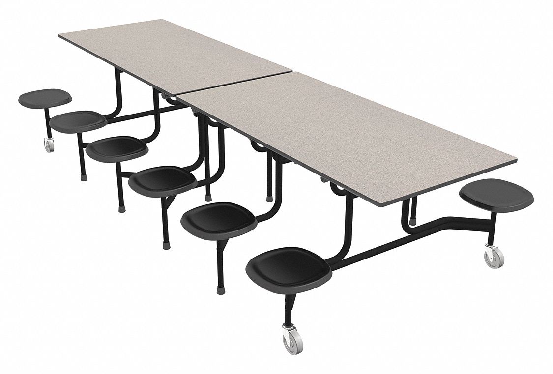 PALMER HAMILTON, Gray Glace, Stool Seat, Cafeteria Stool Table - 46FT49 ...
