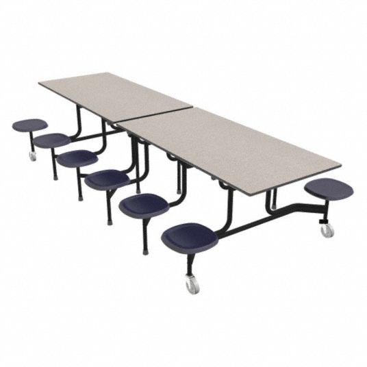 PALMER HAMILTON, Gray Glace, Stool Seat, Cafeteria Stool Table - 46FT50 ...