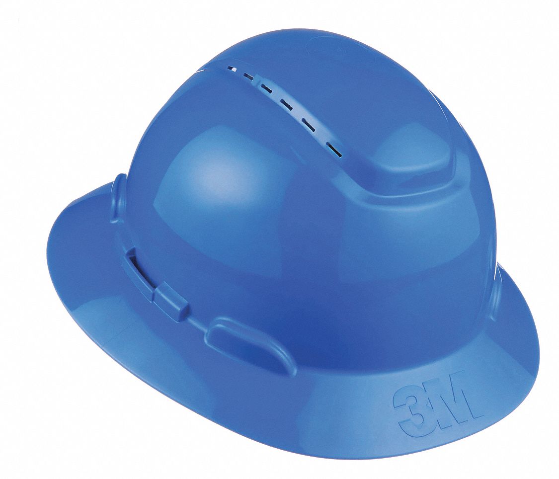 3M H-800 Casco de Seguridad Ala Completa, Matraca (4-Puntos), Azul ...
