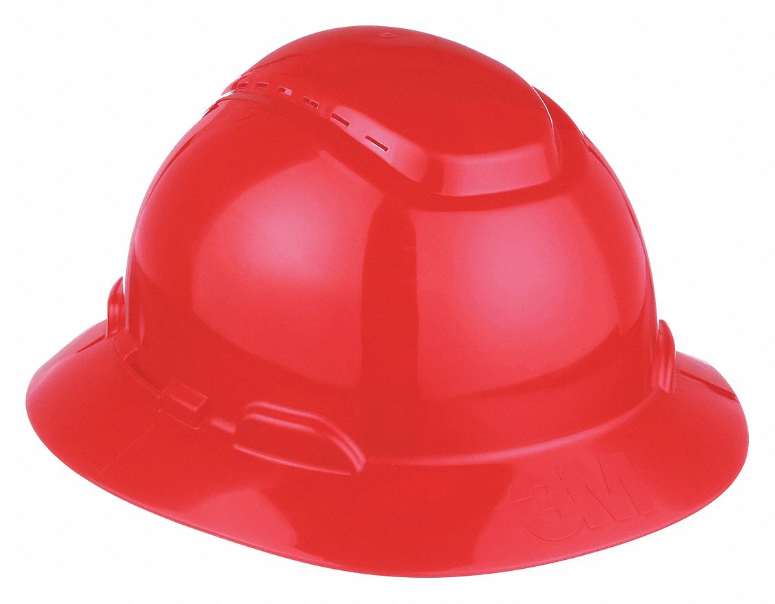 3M, Red, No Graphics, Hard Hat - 46G045|H-805V - Grainger