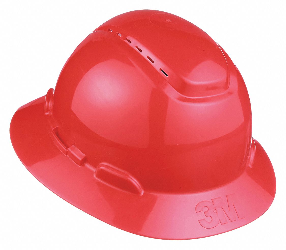 3M, Red, No Graphics, Hard Hat - 46G067|H-805V-UV - Grainger