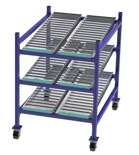 UNEX FLOW CELL Mobile, Gravity Flow Rack, Decking Material Steel Roller ...