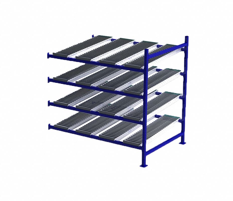 UNEX FLOW CELL Anaquel Flujo Gravedad,Azul,4 Repisas - Anaqueles de ...