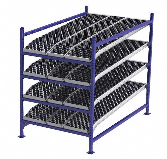 UNEX FLOW CELL Gravity Rack,Starter,72"H,48"W,84"D,Blue - Bulk Rack ...