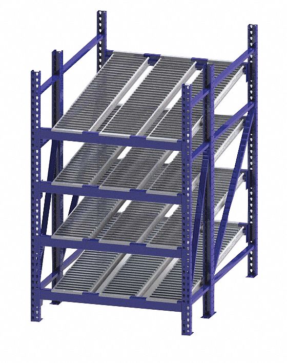 UNEX ROLLER RACK, Starter, 48 in x 72 in, Gravity Flow Rack - 46KG68 ...