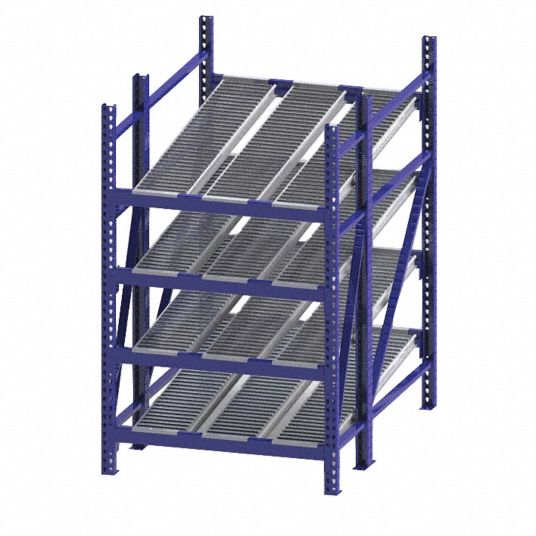 UNEX ROLLER RACK, Starter, 48 in x 72 in, Gravity Flow Rack - 46KG68 ...