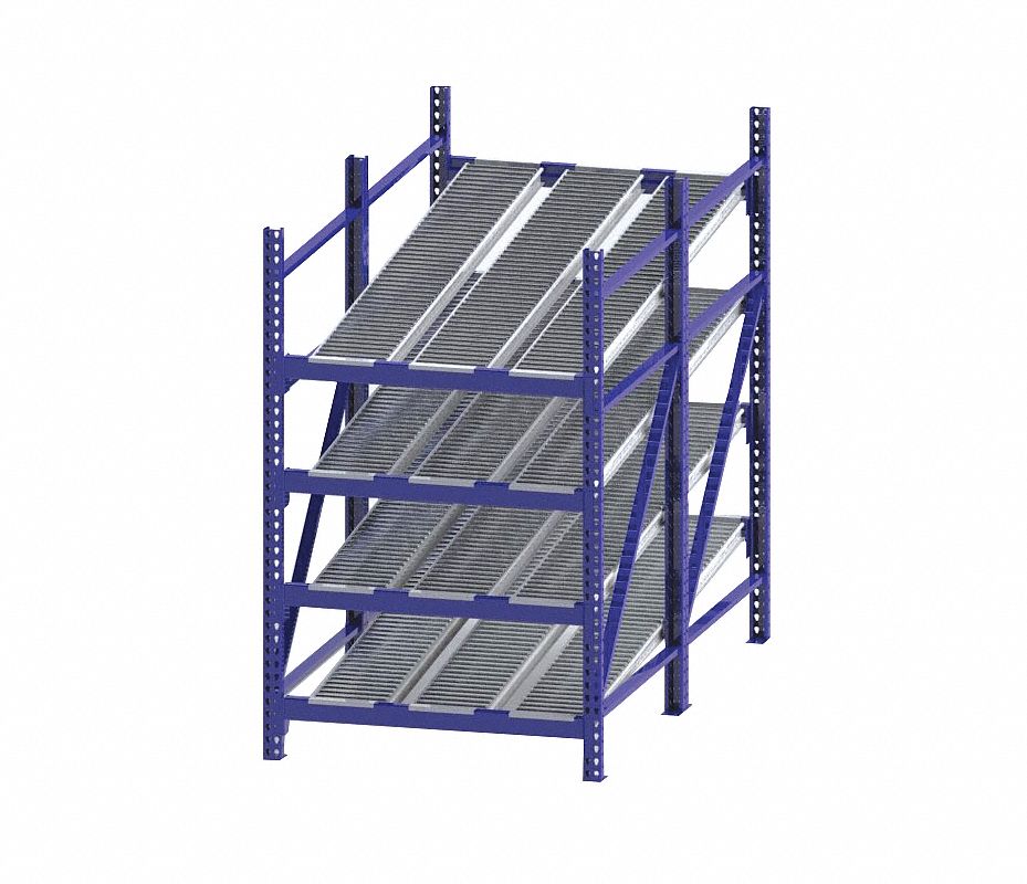 UNEX ROLLER RACK Anaquel Flujo para Grav , 84"Alt , 48"An , 96"Prf ...