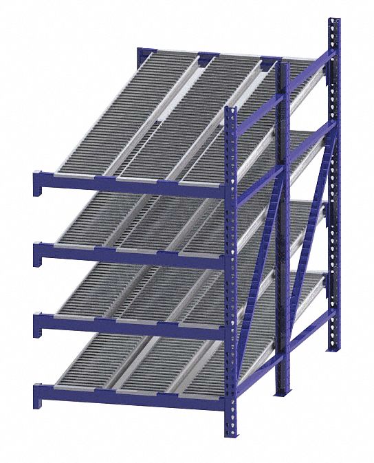 UNEX ROLLER RACK, Add-On, 48 in x 96 in, Gravity Flow Rack - 46KG72 ...