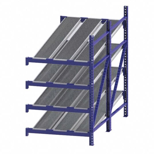 UNEX ROLLER RACK, Add-On, 48 in x 96 in, Gravity Flow Rack - 46KG72 ...