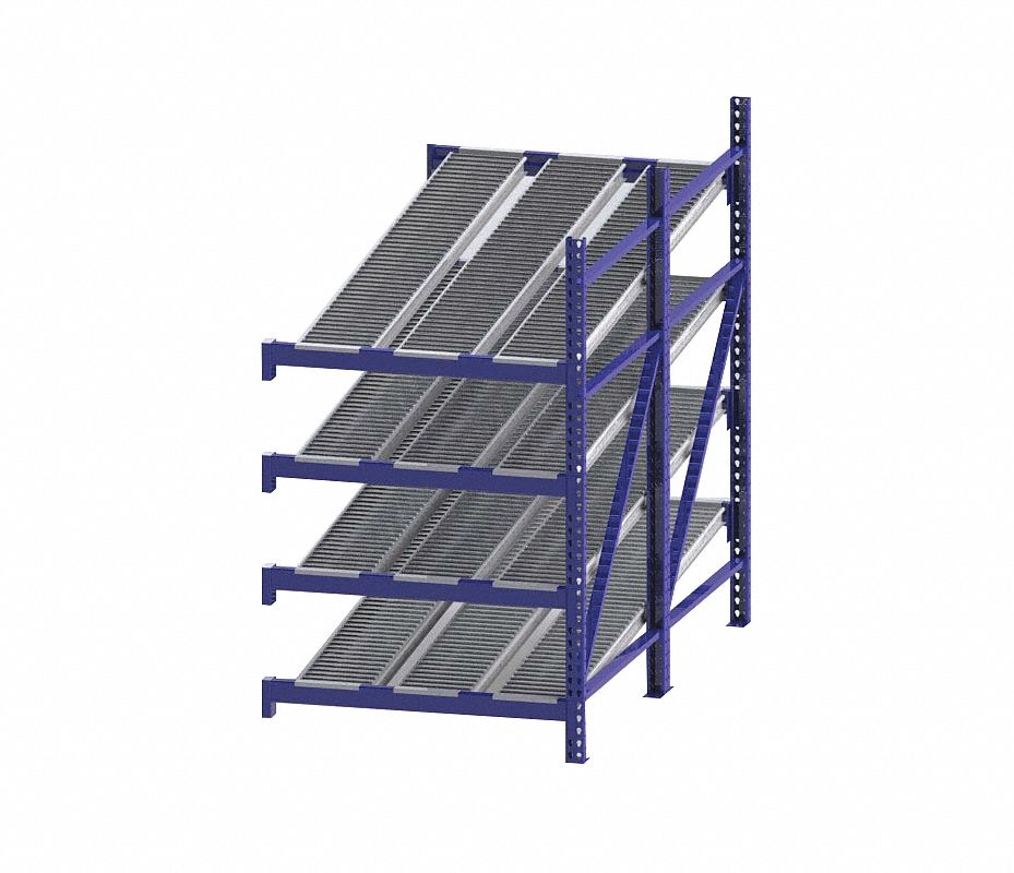 UNEX ROLLER RACK Anaquel Flujo p/Grav,84"Alt,48"An,96"Prf - 46KG72 ...