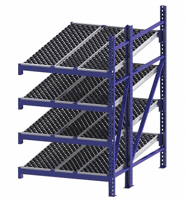 UNEX FLOW CELL Gravity Rack,Add-On,84"H,48"W,72"D,Blue - Bulk Rack ...
