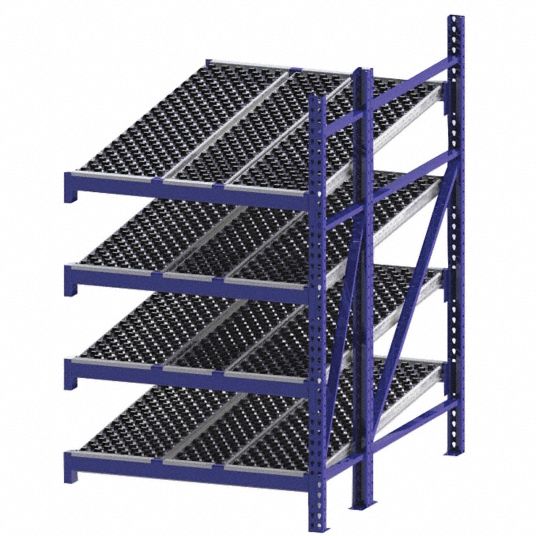 UNEX ROLLER RACK, Add-On, 48 in x 72 in, Gravity Flow Rack - 46KG75 ...