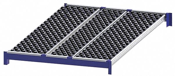 UNEX ROLLER RACK, Tilt, 48 in x 72 in x 2 5/8 in, Gravity Flow Shelf ...