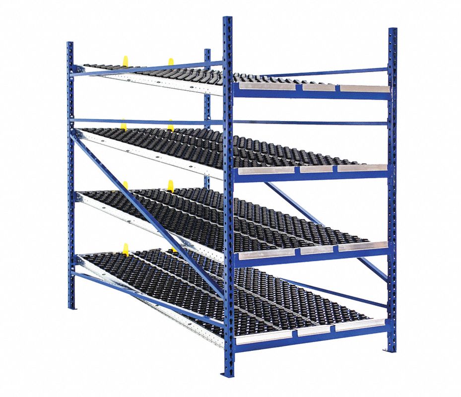 UNEX ROLLER RACK Estante Básico de Rodillos,Acero,84" Alt - Anaqueles ...