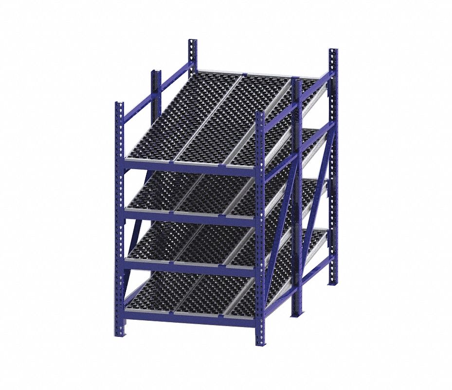 UNEX ROLLER RACK Anaquel Flujo para Grav , 84"Alt , 48"An , 96"Prf ...