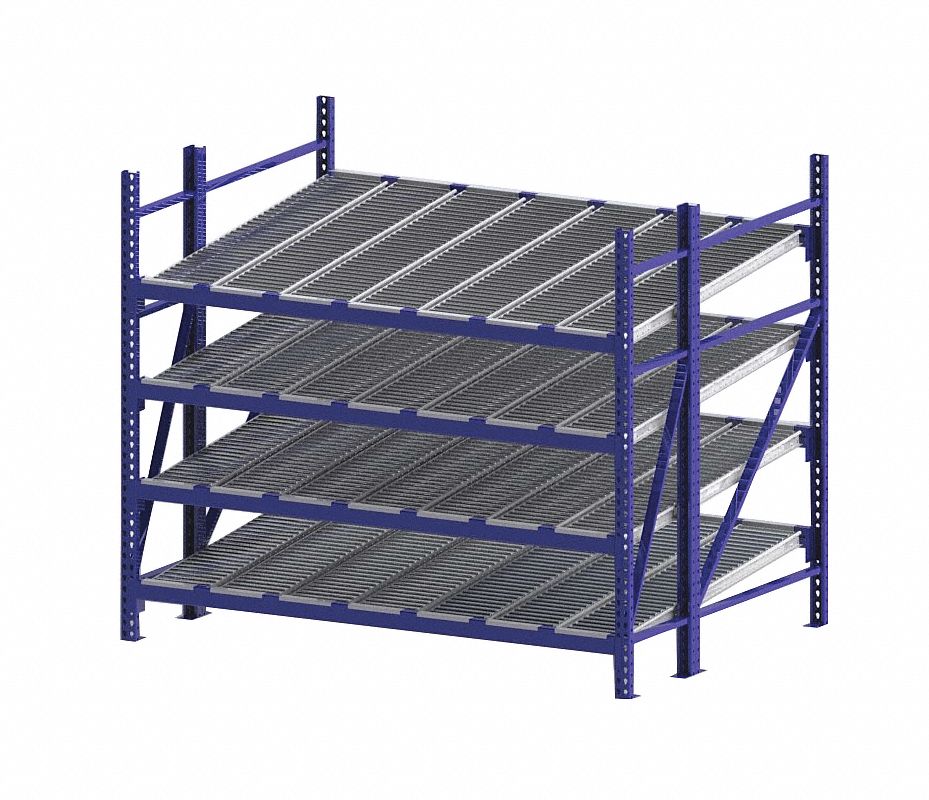 UNEX ROLLER RACK Anaquel Flujo por Gravedad , Azul , Acero - Anaqueles ...