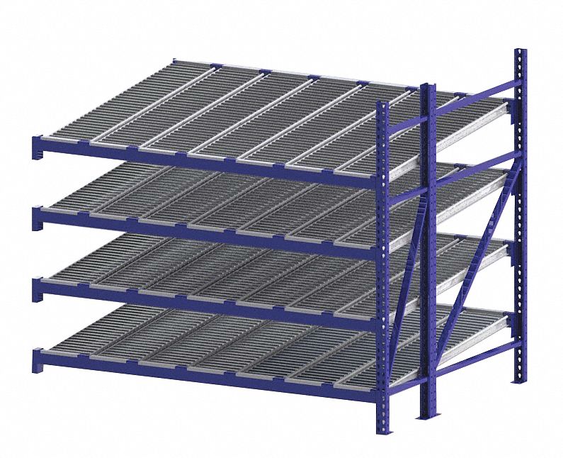 UNEX ROLLER RACK, Add-On, 96 in x 72 in, Gravity Flow Rack - 46KG81 ...
