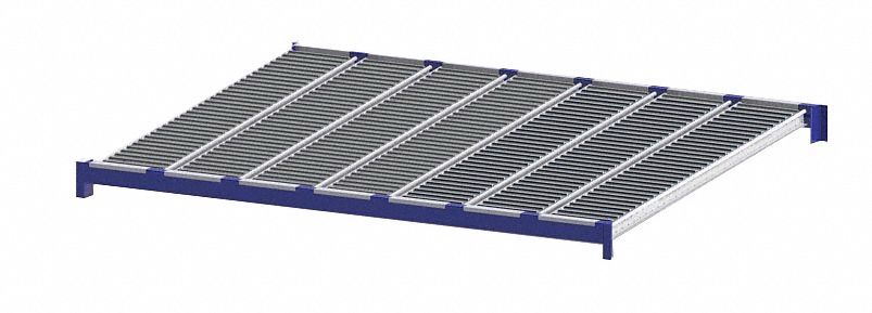 UNEX ROLLER RACK, Tilt, 96 in x 72 in x 2 5/8 in, Gravity Flow Shelf ...