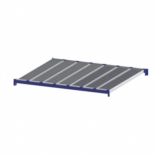 UNEX ROLLER RACK, Tilt, 96 in x 72 in x 2 5/8 in, Gravity Flow Shelf ...