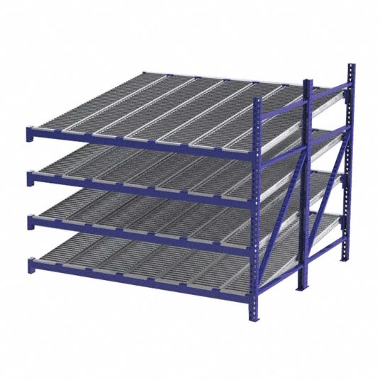 UNEX ROLLER RACK, Add-On, 96 in x 96 in, Gravity Flow Rack - 46KG84 ...