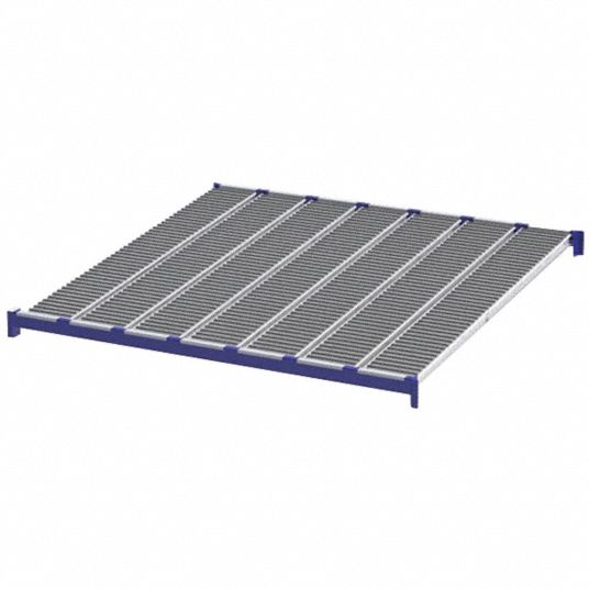 UNEX ROLLER RACK, Tilt, 96 in x 96 in x 2 5/8 in, Gravity Flow Shelf ...