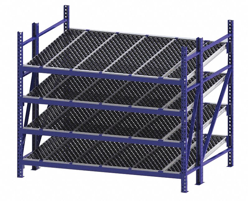UNEX ROLLER RACK, Starter, 96 in x 72 in, Gravity Flow Rack - 46KG86 ...