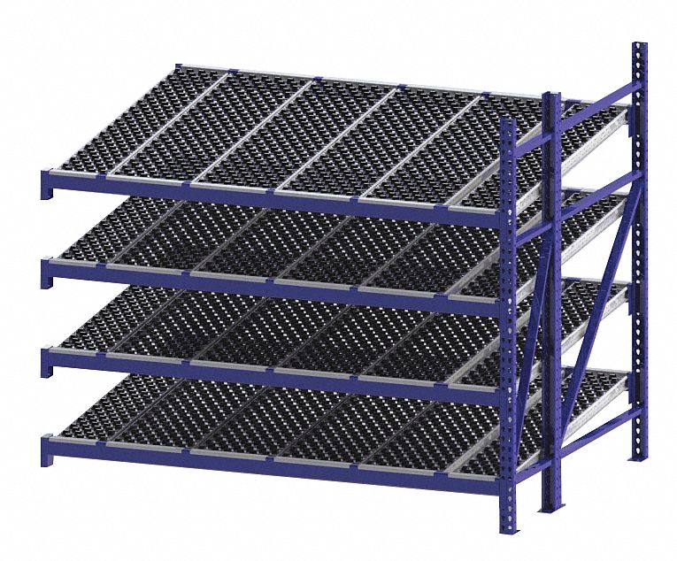 UNEX ROLLER RACK, Add-On, 96 in x 72 in, Gravity Flow Rack - 46KG87 ...