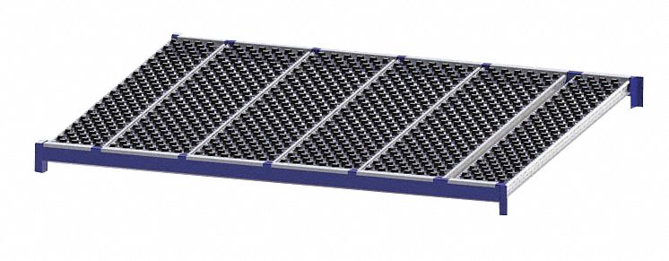 UNEX ROLLER RACK, Tilt, 96 in x 72 in x 2 5/8 in, Gravity Flow Shelf ...