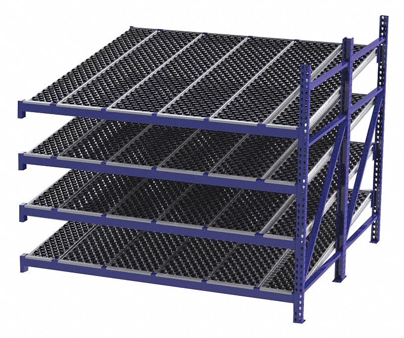 UNEX ROLLER RACK, Add-On, 96 in x 96 in, Gravity Flow Rack - 46KG90 ...