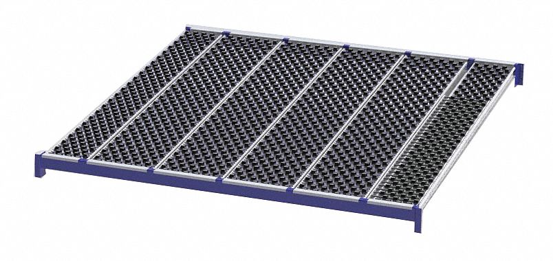 UNEX ROLLER RACK, Tilt, 96 in x 96 in x 2 5/8 in, Gravity Flow Shelf ...