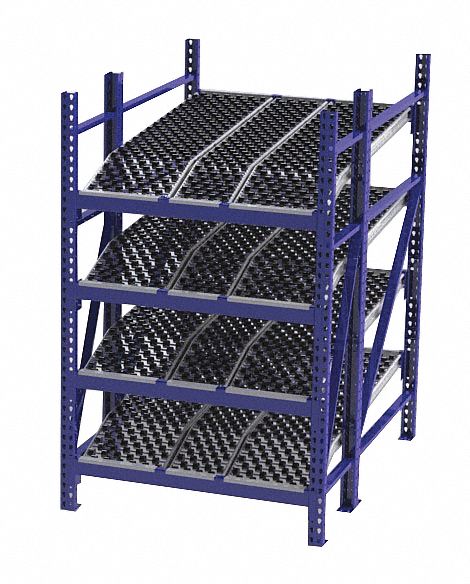 UNEX FLOW CELL Gravity Rack,Starter,84"H,48"W,72"D,Blue - Bulk Rack ...