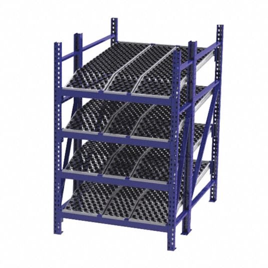 UNEX ROLLER RACK, Starter, 48 in x 72 in, Gravity Flow Rack - 46KG92 ...