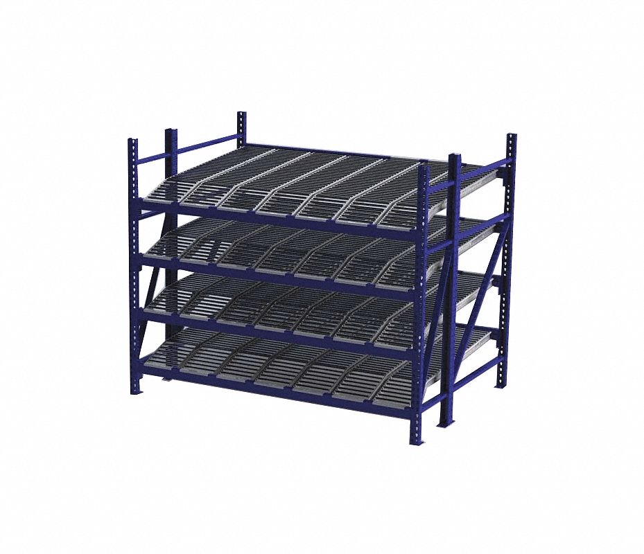 UNEX ROLLER RACK Anaquel Flujo por Gravedad,Azul,72" Prof - 46KG98 ...
