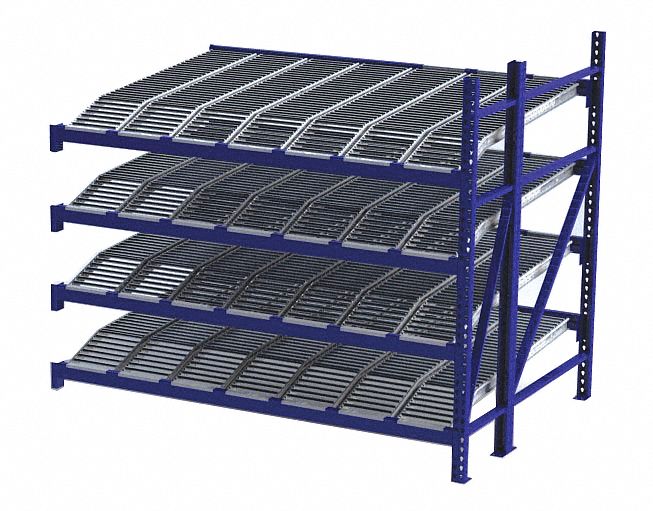 UNEX ROLLER RACK, Add-On, 96 in x 72 in, Gravity Flow Rack - 46KG99 ...