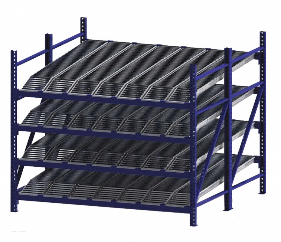 UNEX ROLLER RACK Anaquel Flujo por Gravedad,Azul,96" Prof - 46KH02 ...