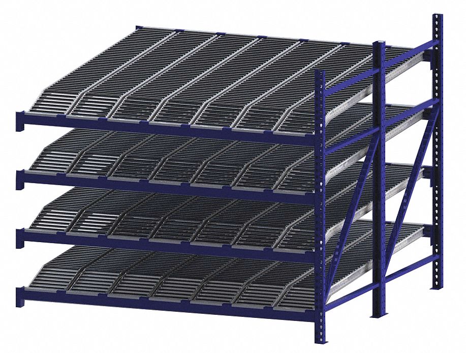 UNEX ROLLER RACK, Add-On, 96 in x 96 in, Gravity Flow Rack - 46KH03 ...