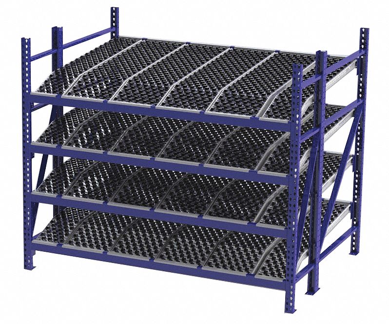 UNEX ROLLER RACK, Starter, 96 in x 72 in, Gravity Flow Rack - 46KH05 ...