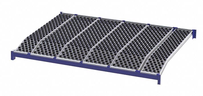 UNEX ROLLER RACK, Tilt, 96 in x 72 in x 2 5/8 in, Gravity Flow Shelf ...