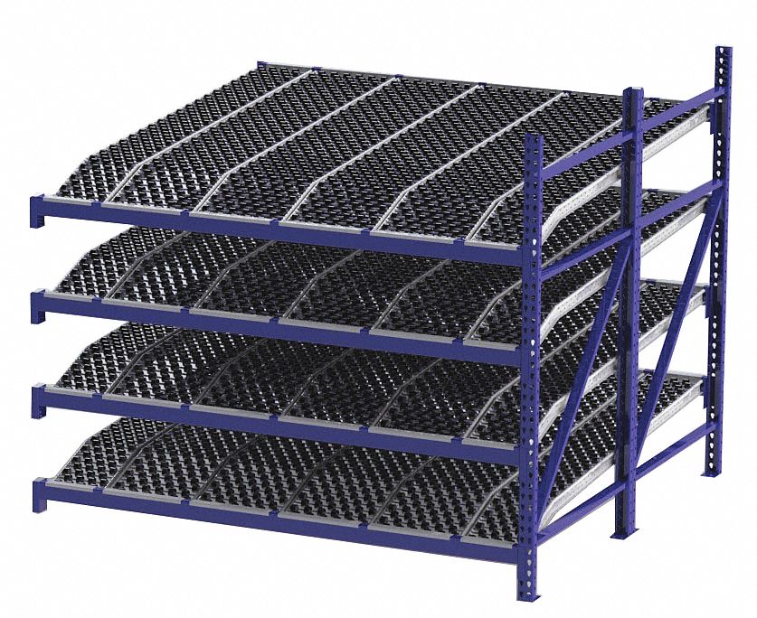 UNEX ROLLER RACK, Add-On, 96 in x 96 in, Gravity Flow Rack - 46KH09 ...