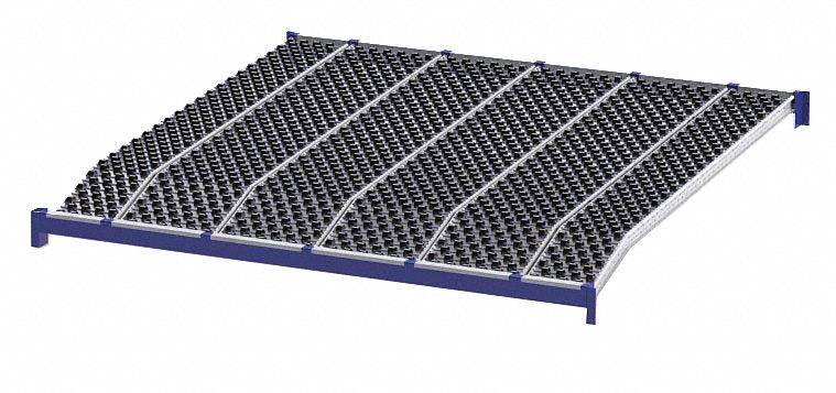 UNEX ROLLER RACK, Tilt, 96 in x 96 in x 2 5/8 in, Gravity Flow Shelf ...