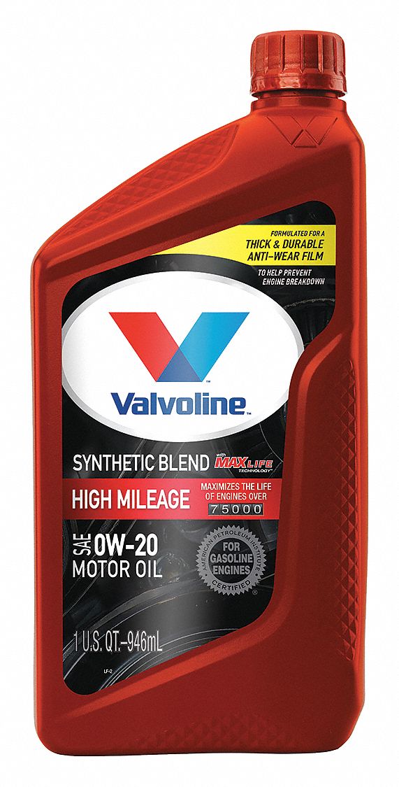VALVOLINE Conventional, Engine Oil, 1 qt, 0W-20, For Use With Gasoline ...